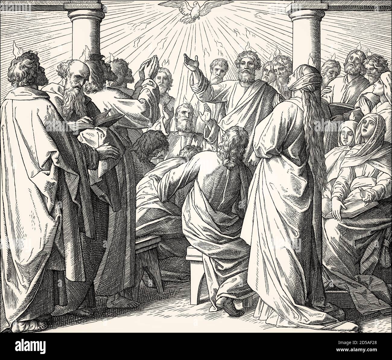 Pentecost, the descent of the Holy Spirit upon the Apostles , by Julius ...