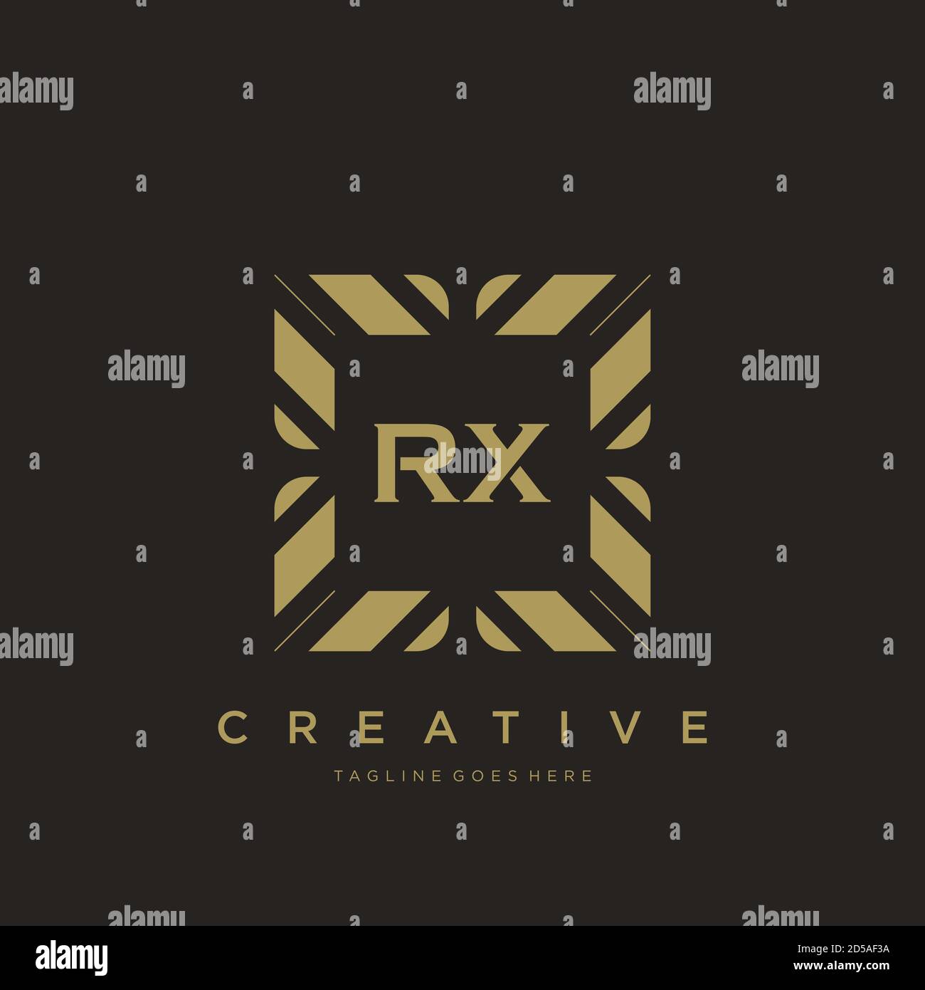 RX initial letter luxury ornament monogram logo template vector Stock ...