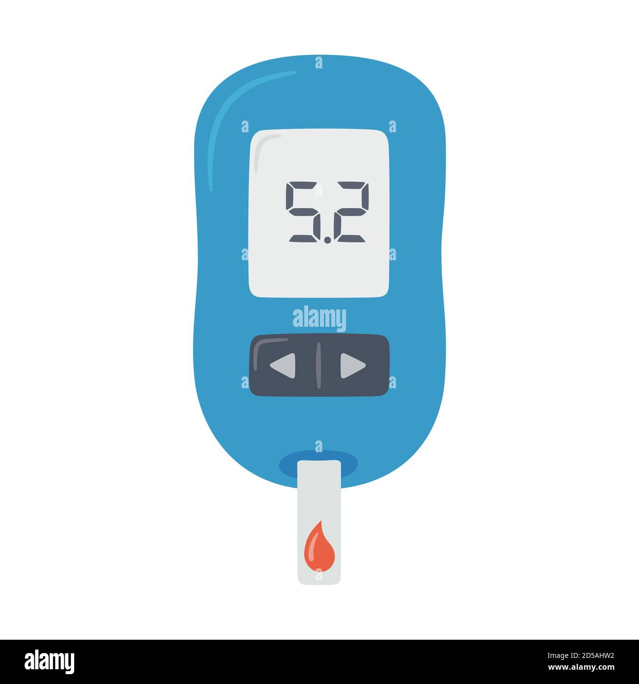 Portable glucometer with normal values. Blood glucose test. Blood sugar ...