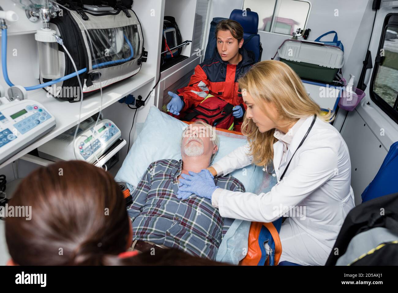 Selective Focus Of Doctor In Latex Gloves Doing Cardiopulmonary