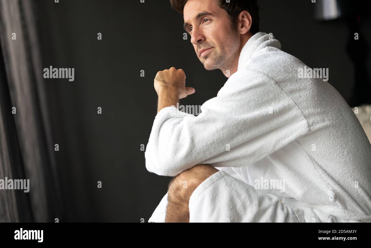 Handsome man in robe hi-res stock photography and images - Alamy