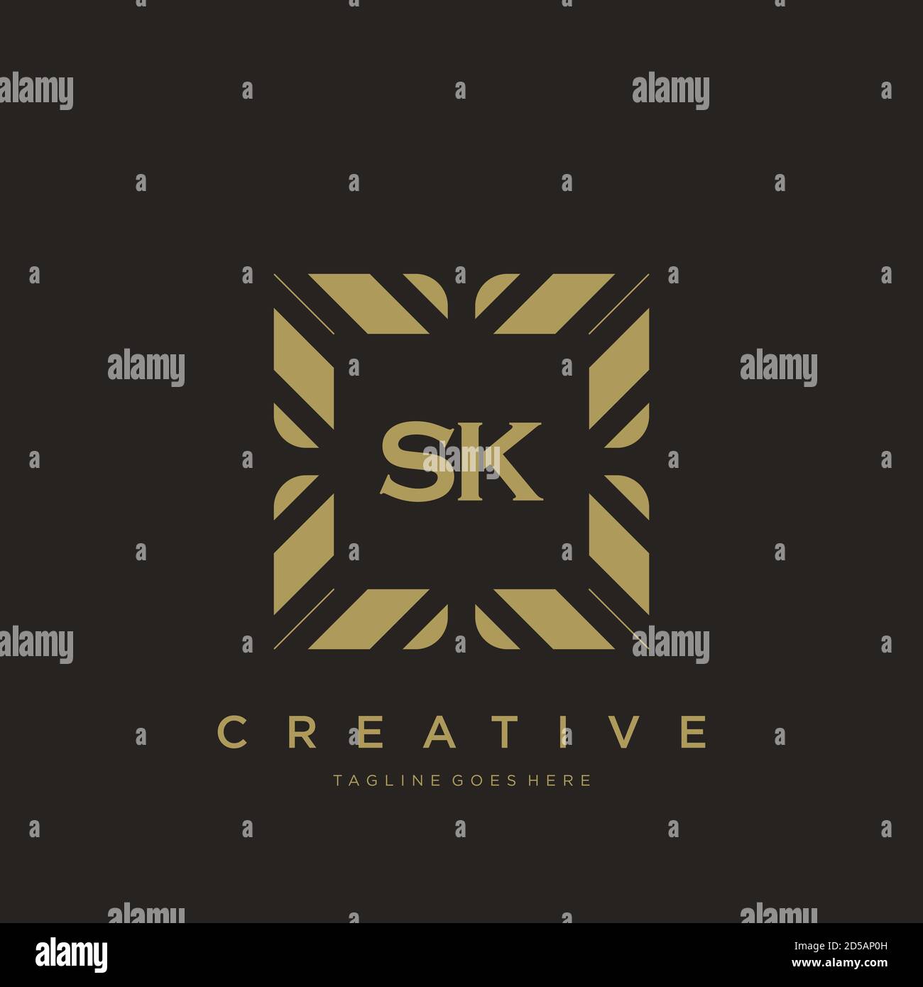 SK initial letter luxury ornament monogram logo template vector Stock ...