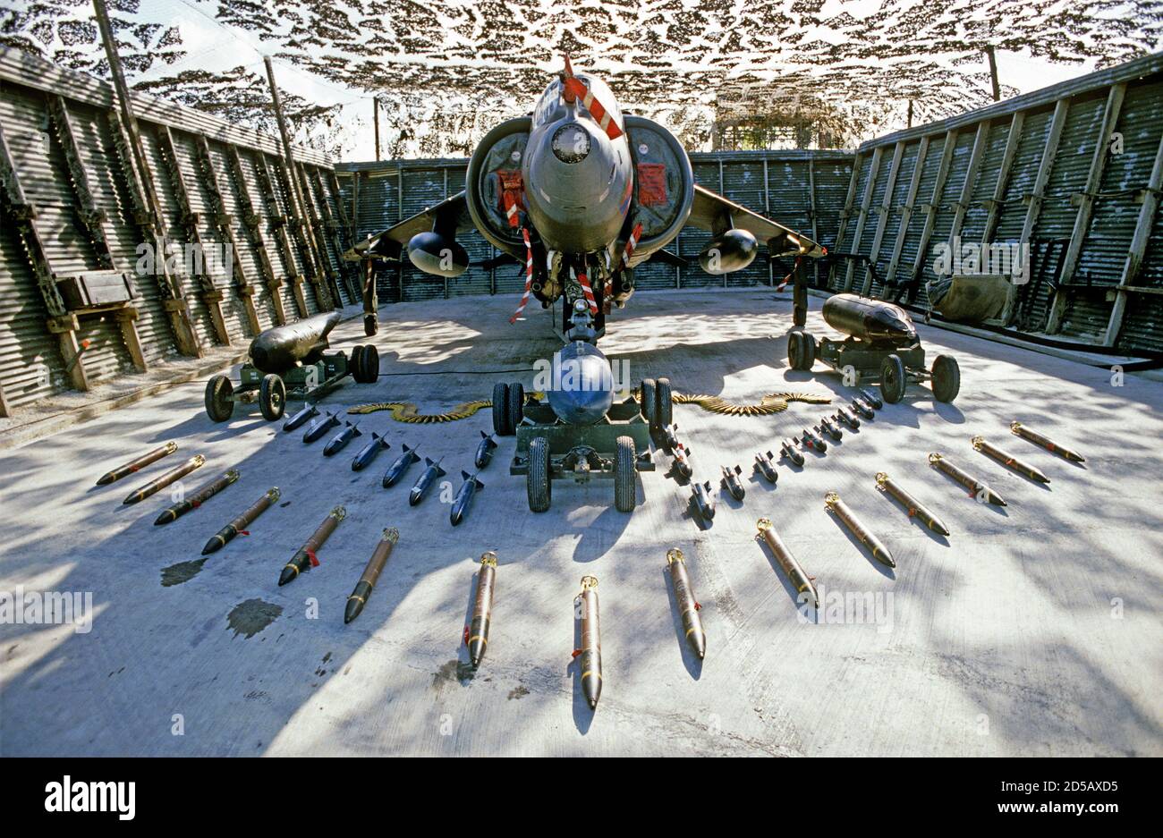 Harrier Jump Jet with its armament at British Army and Royal Air Force ...
