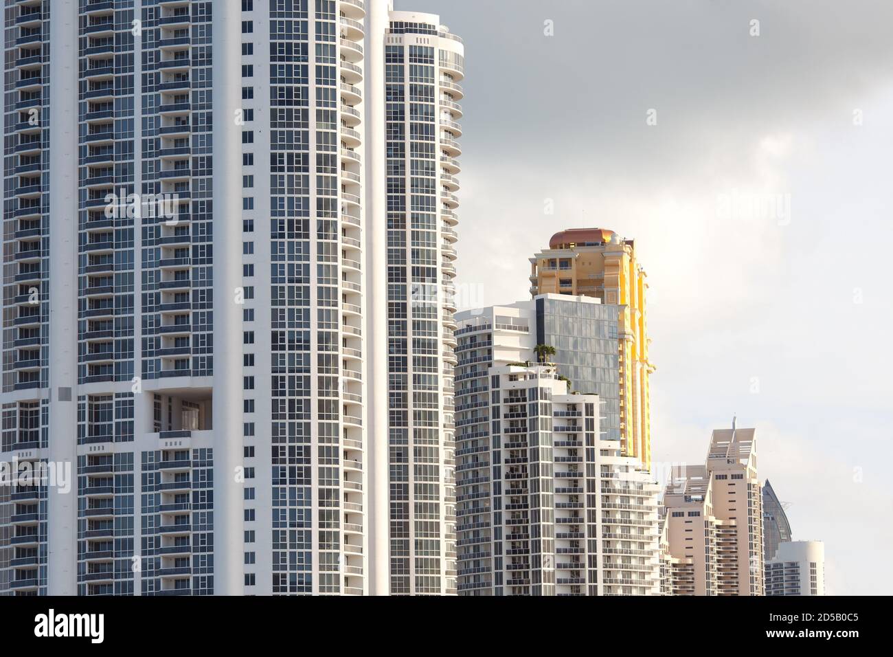 Detail of buildings at Sunny Isles Beach, Miami, Florida, United States ...