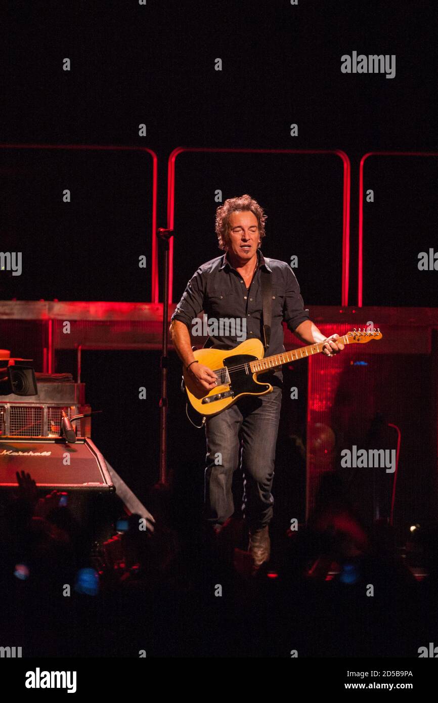 Bruce Springsteen and The E.Street band performing at the Datch Forum ...