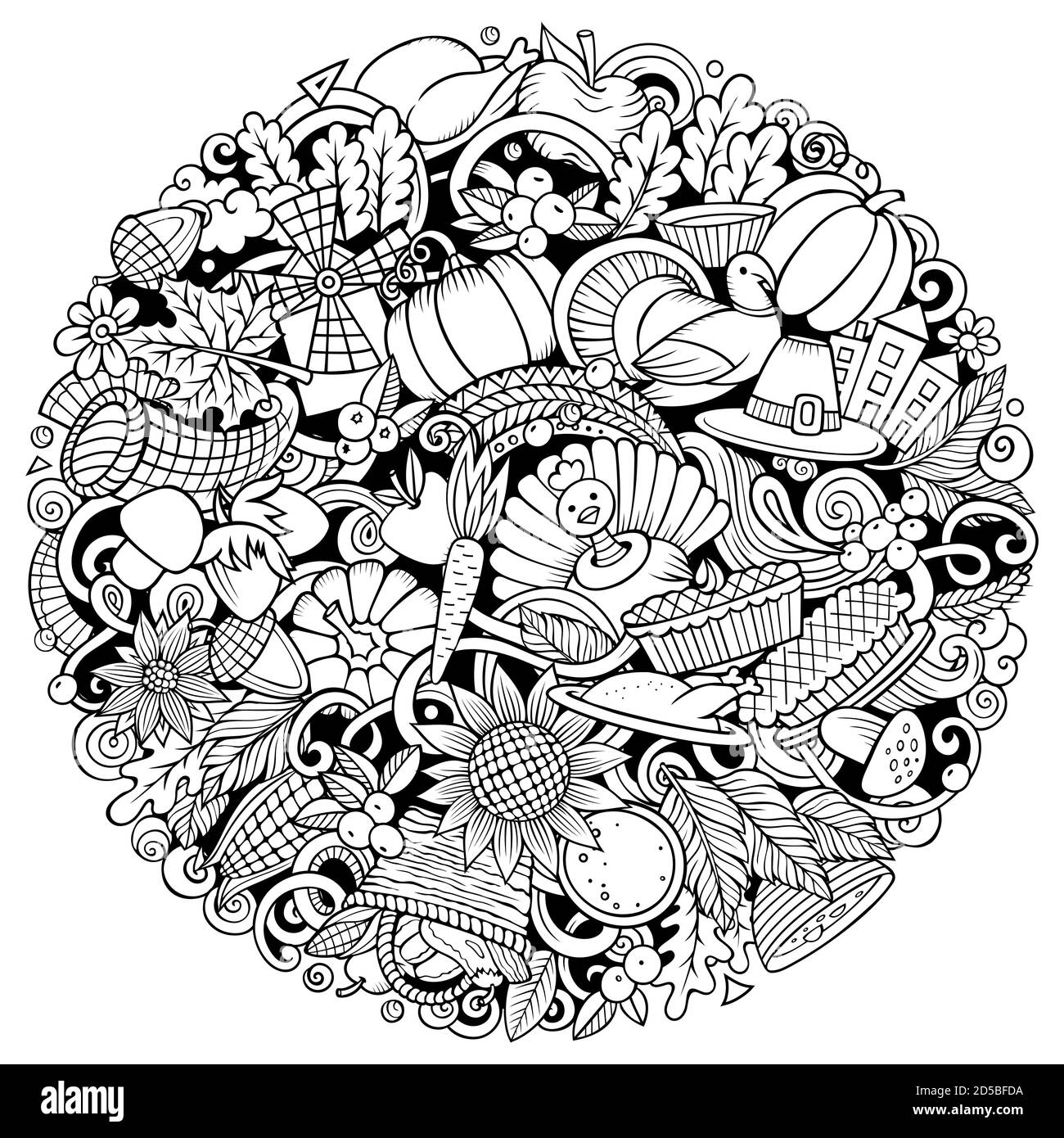 Happy thanksgiving celebration pumpkin pie Black and White Stock Photos ...