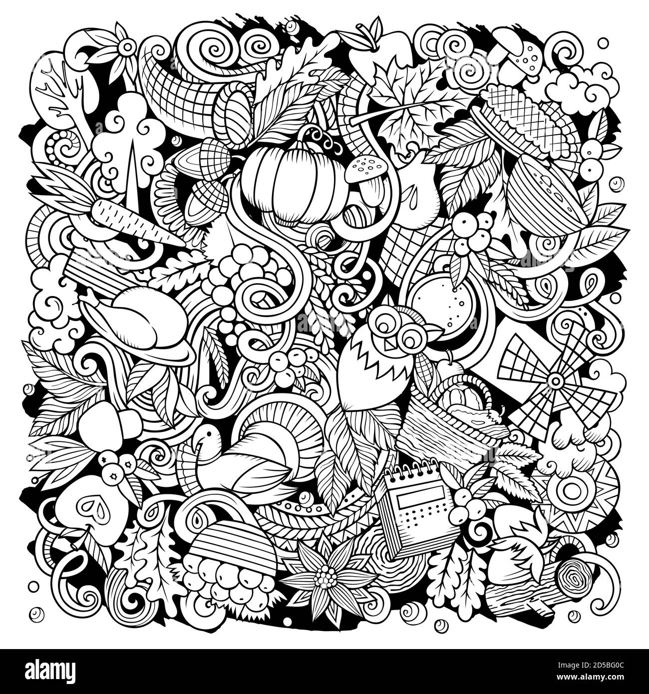 Happy thanksgiving celebration pumpkin pie Black and White Stock Photos ...