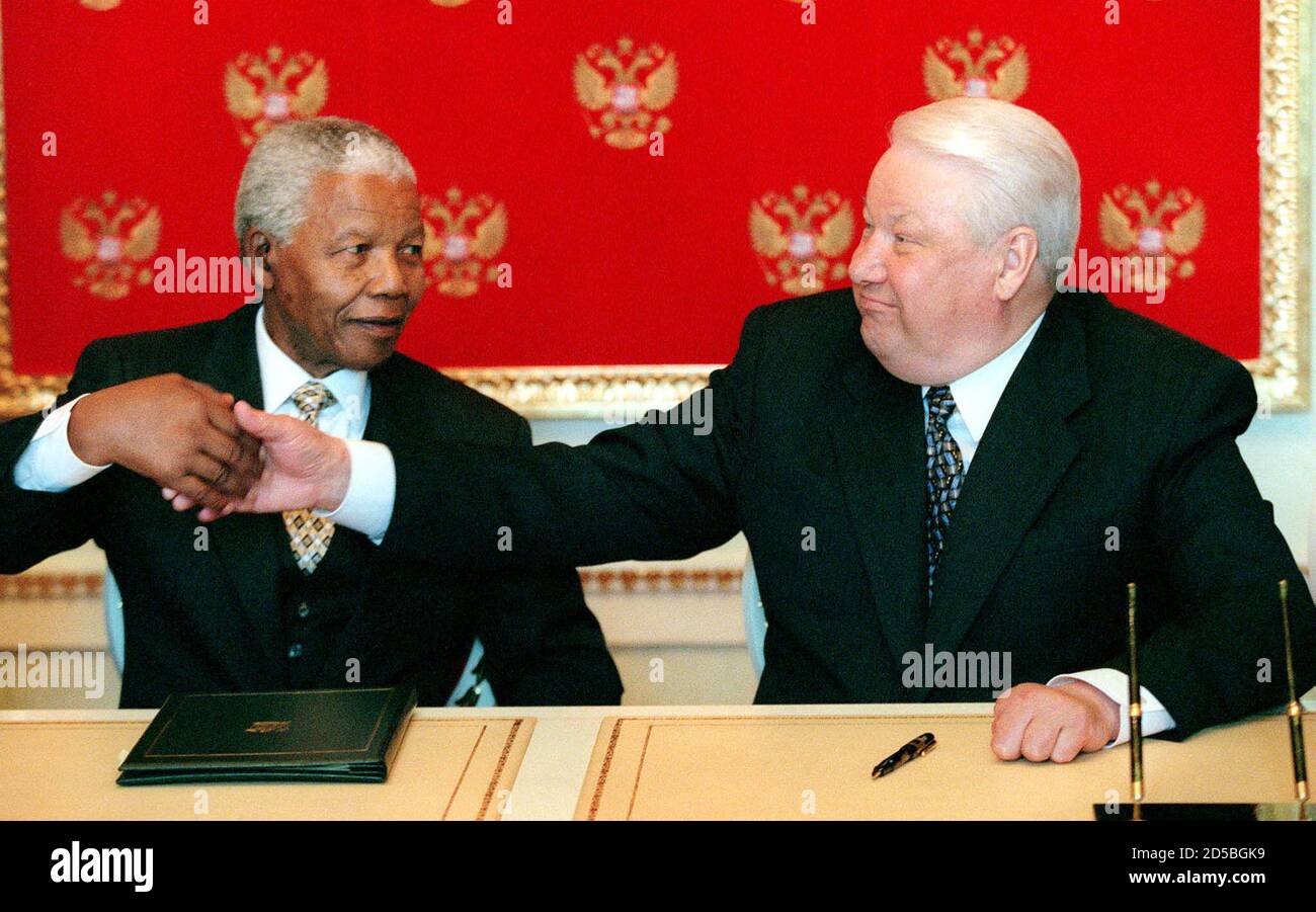Russian President Boris Yeltsin Hands High Resolution Stock Photography ...
