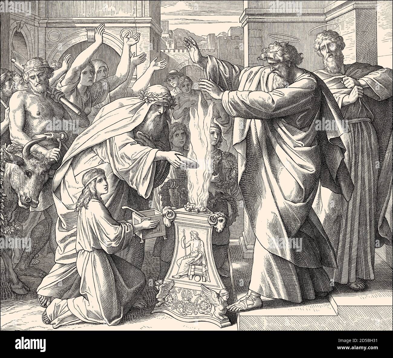 Paul and Barnabas in Lystra, New Testament, by Julius Schnorr von ...