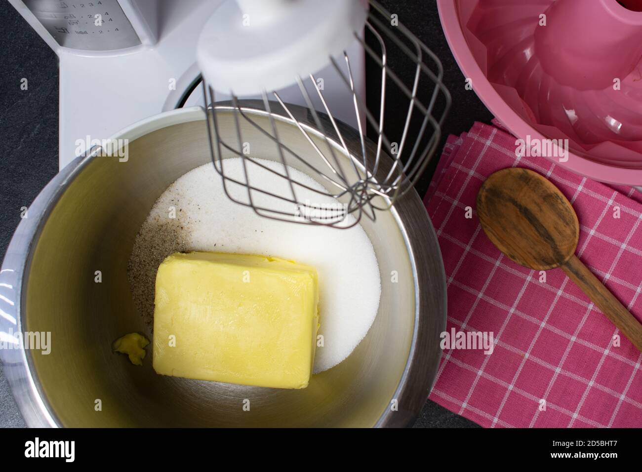 Preparation of making a batter for a marble cake Stock Photo - Alamy