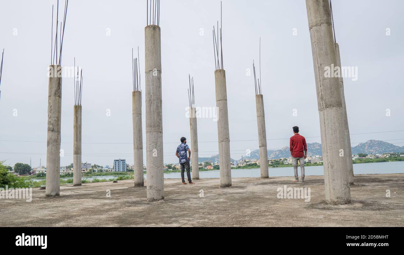 Pileru, Andhra Pradesh, India - October 03,2020 : two friends walking ...