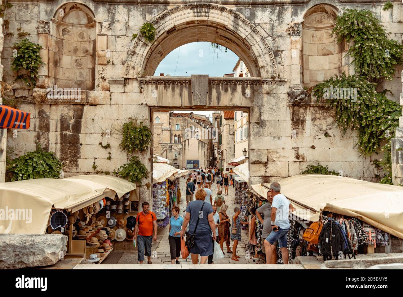 Streets of the old town in Split, Croatia Stock Photo - Alamy