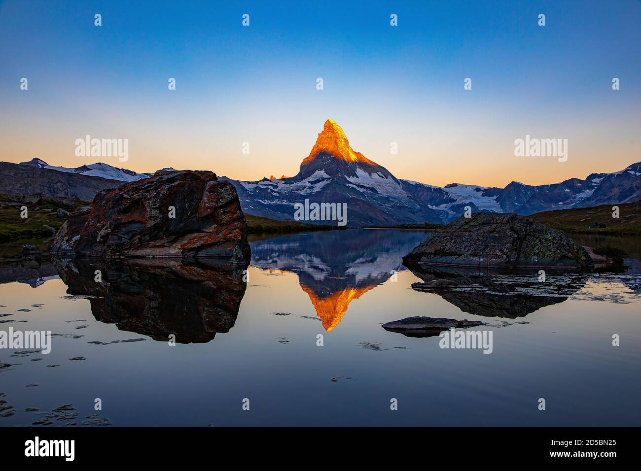 The matterhorn at sunrise Stock Photo - Alamy