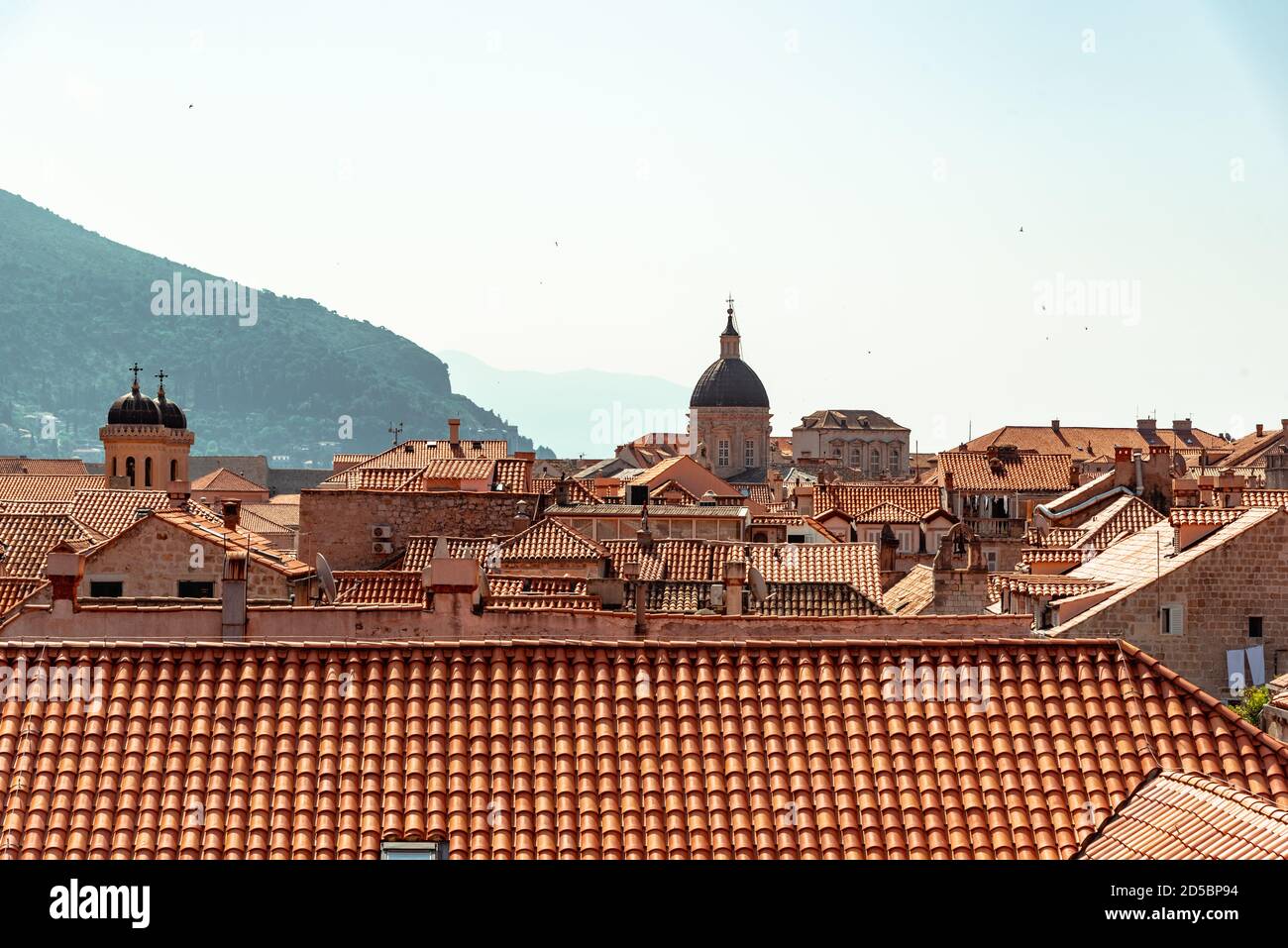 Brick color rooftops in Dubrovnik, Croatia Stock Photo - Alamy