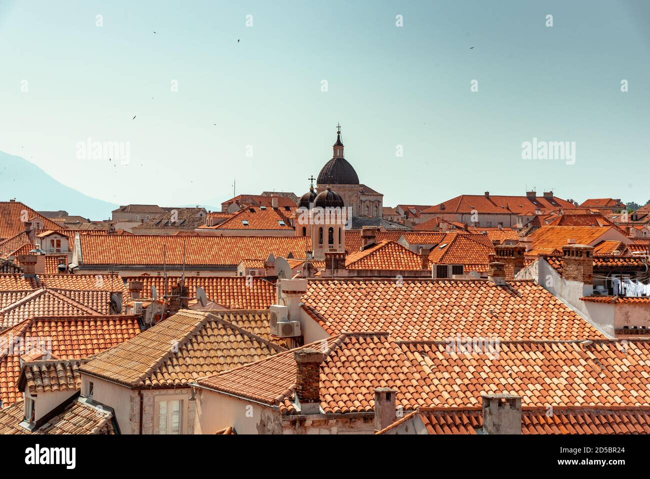 Brick color rooftops in Dubrovnik, Croatia Stock Photo - Alamy