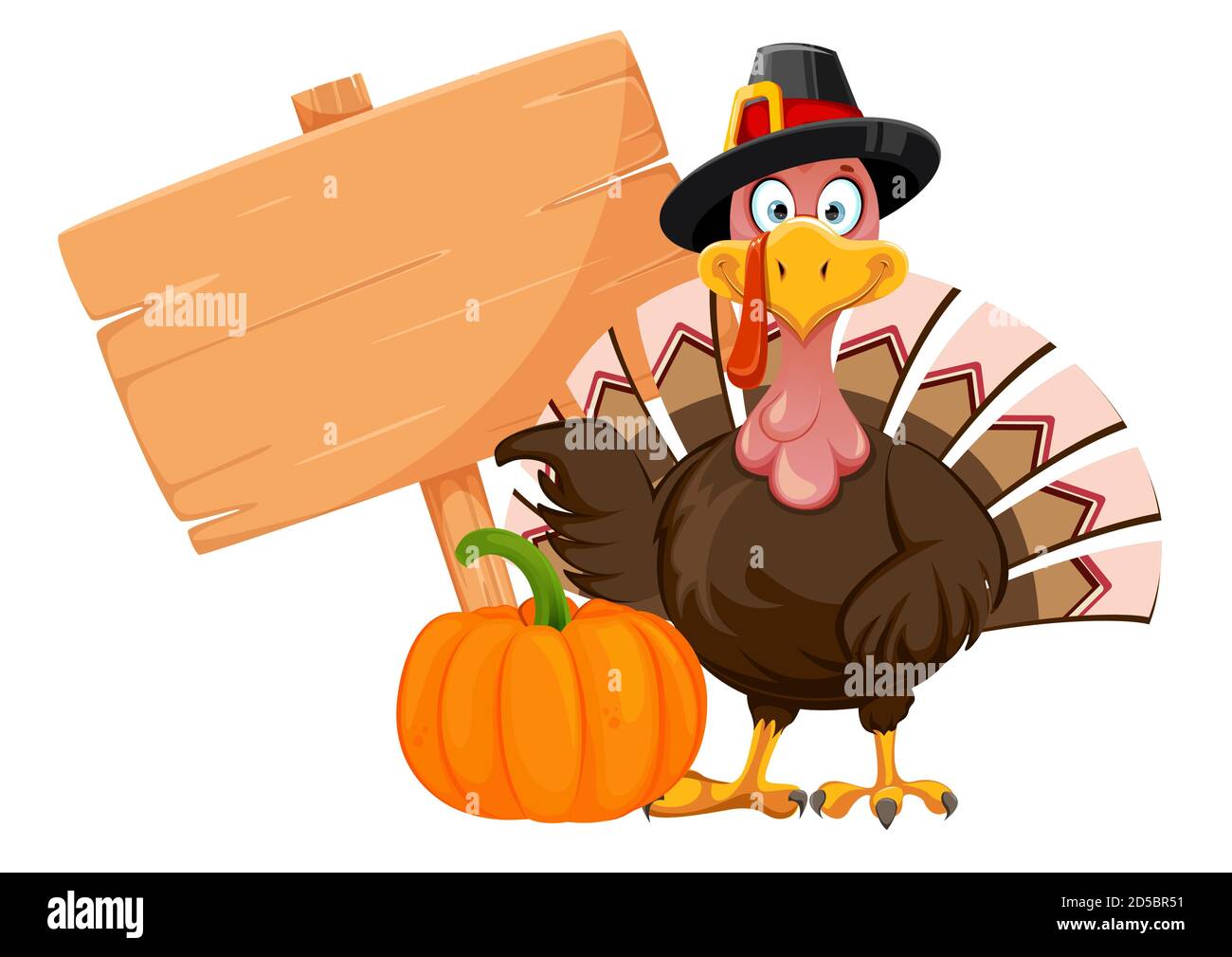 Happy Thanksgiving Day greeting card. Funny cartoon character ...