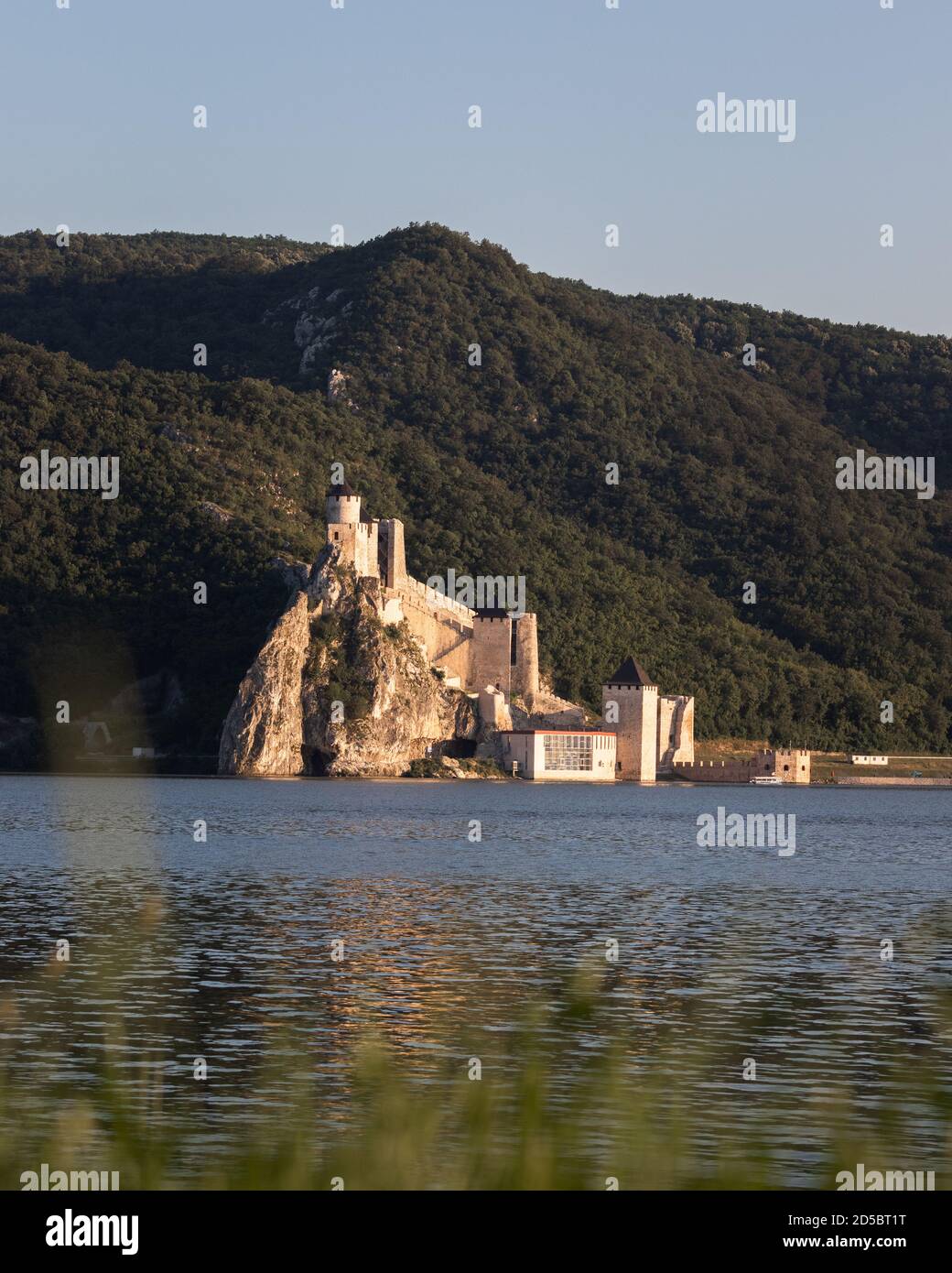Shot of the Golubac Fortress - medieval fortification on the Danube ...