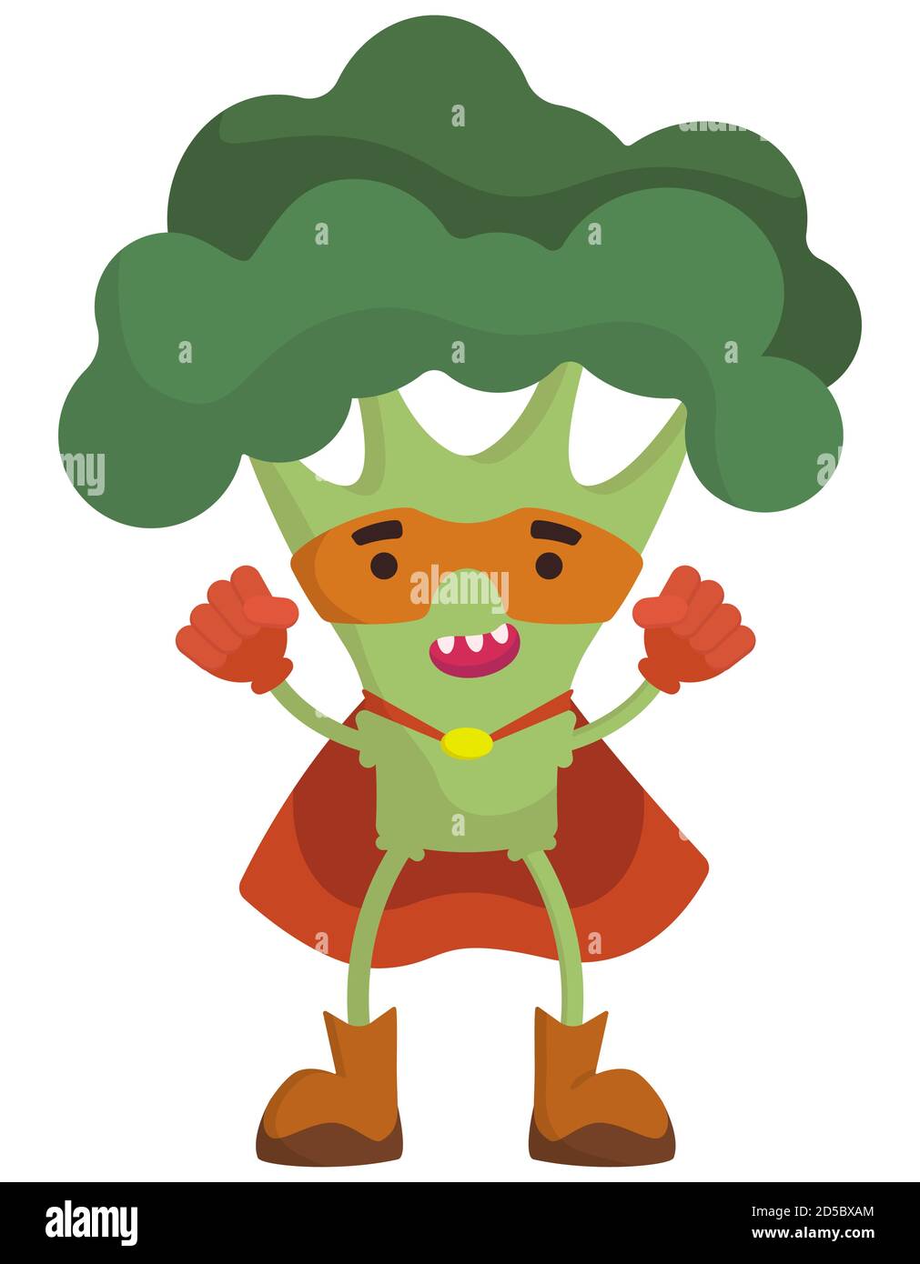 Funny vegetable superhero. Broccoli in cartoon style Stock Vector Image ...