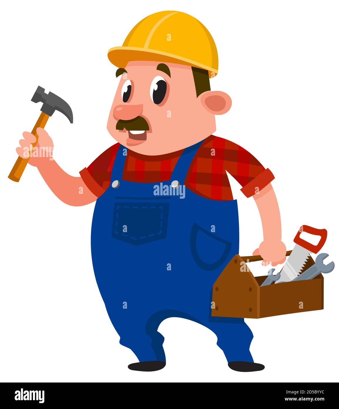 Illustration cartoon builder handyman carpenter hi-res stock ...