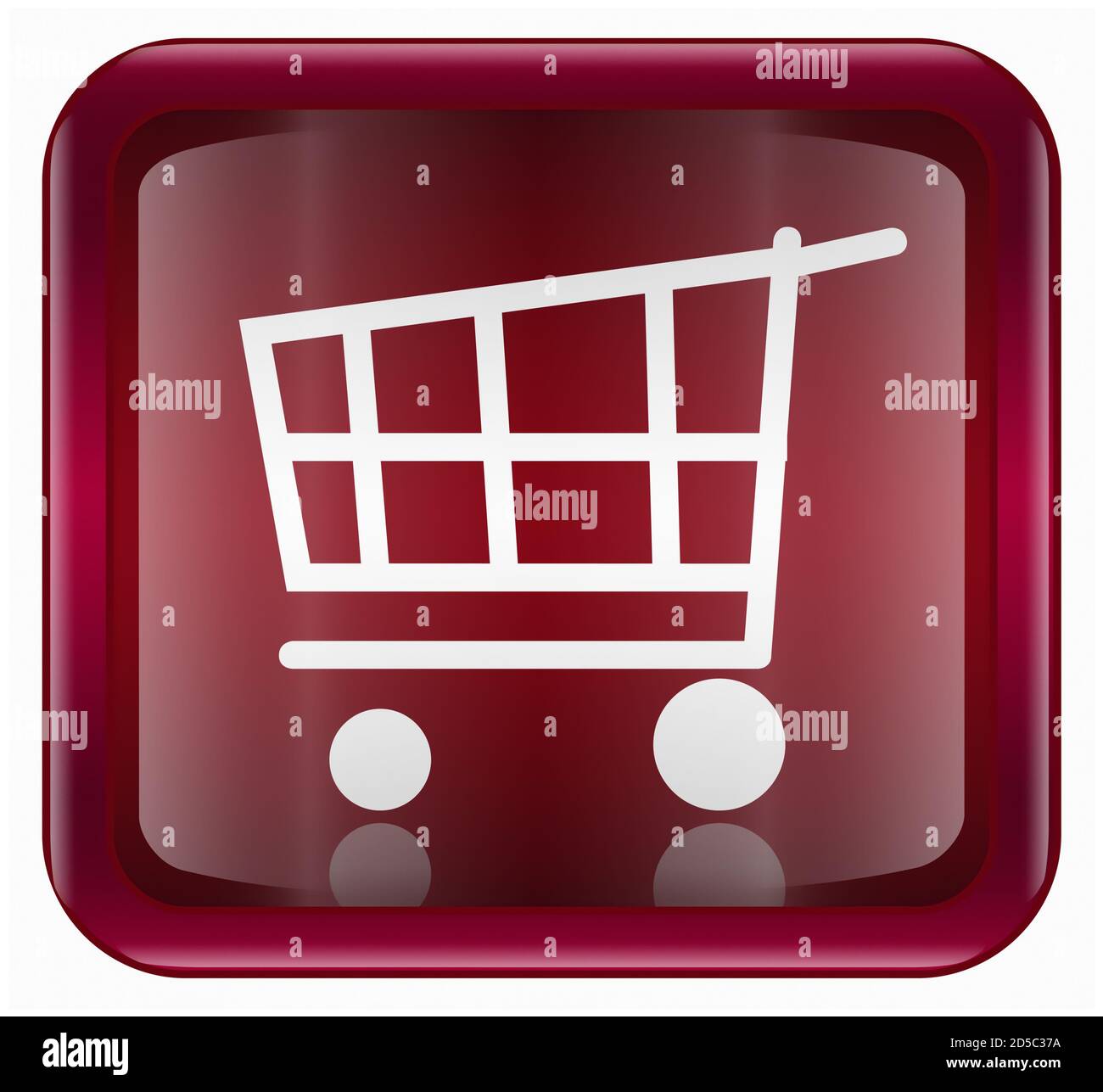 shopping cart icon dark red, isolated on white background Stock Photo ...