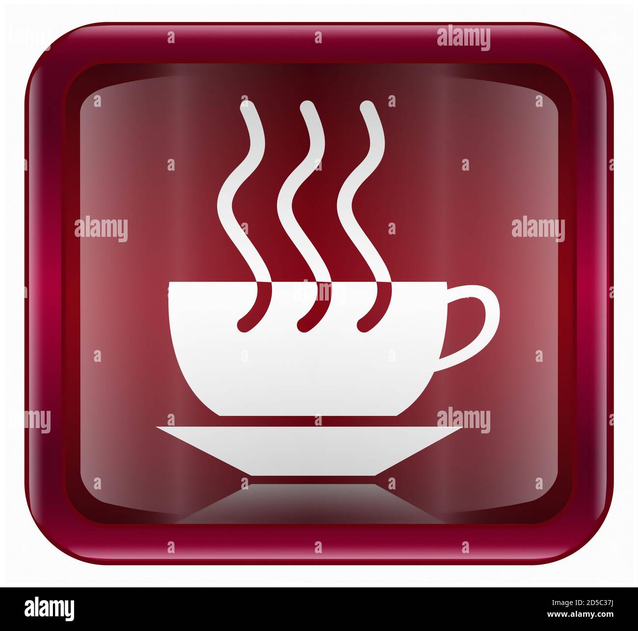 Coffee cup icon dark red, isolated on white background Stock Photo - Alamy