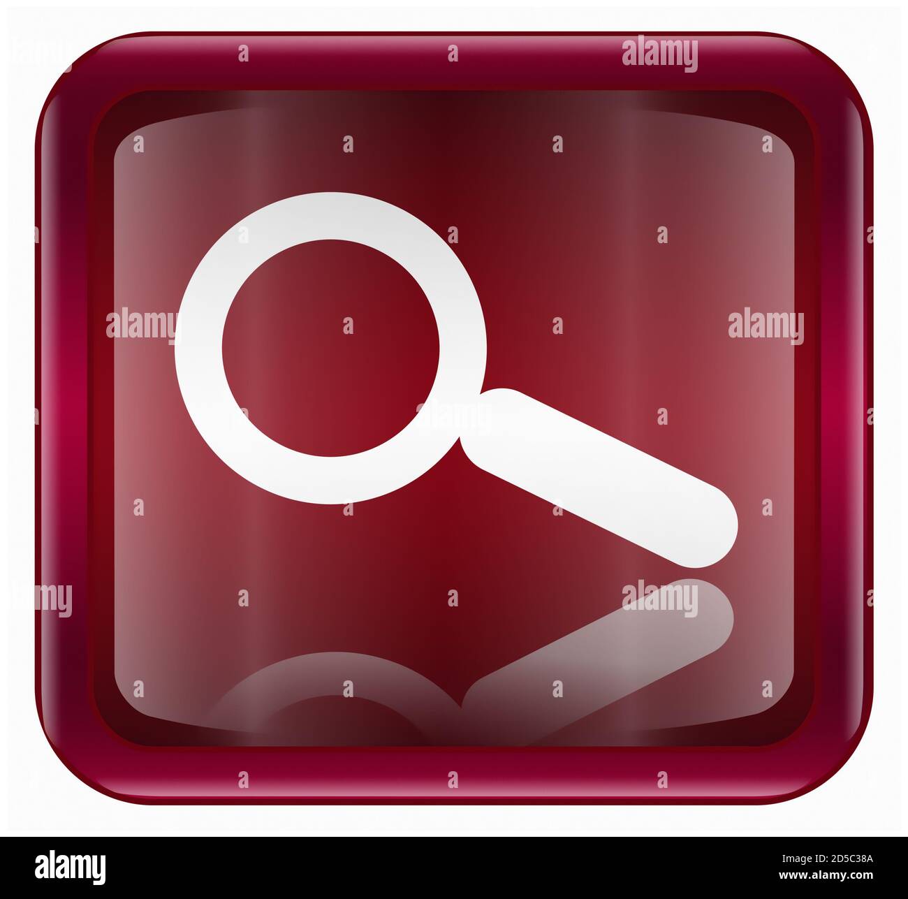 magnifier icon dark red, isolated on white background Stock Photo - Alamy