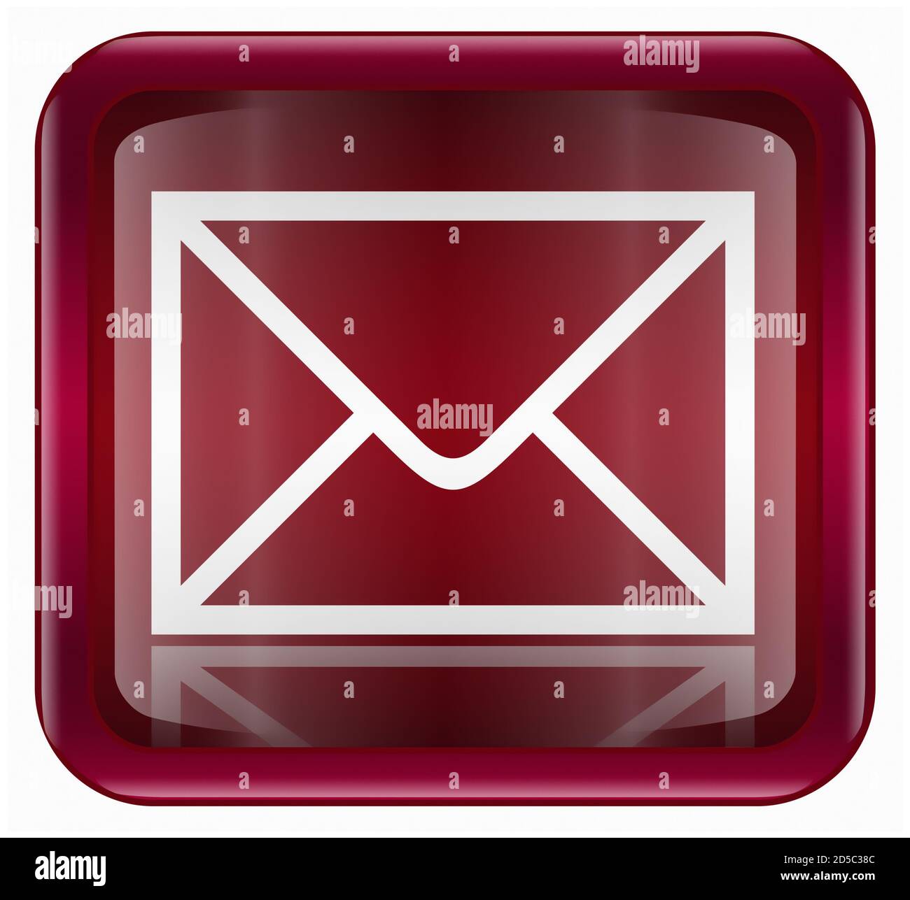 postal envelope icon dark red, isolated on white background Stock Photo ...
