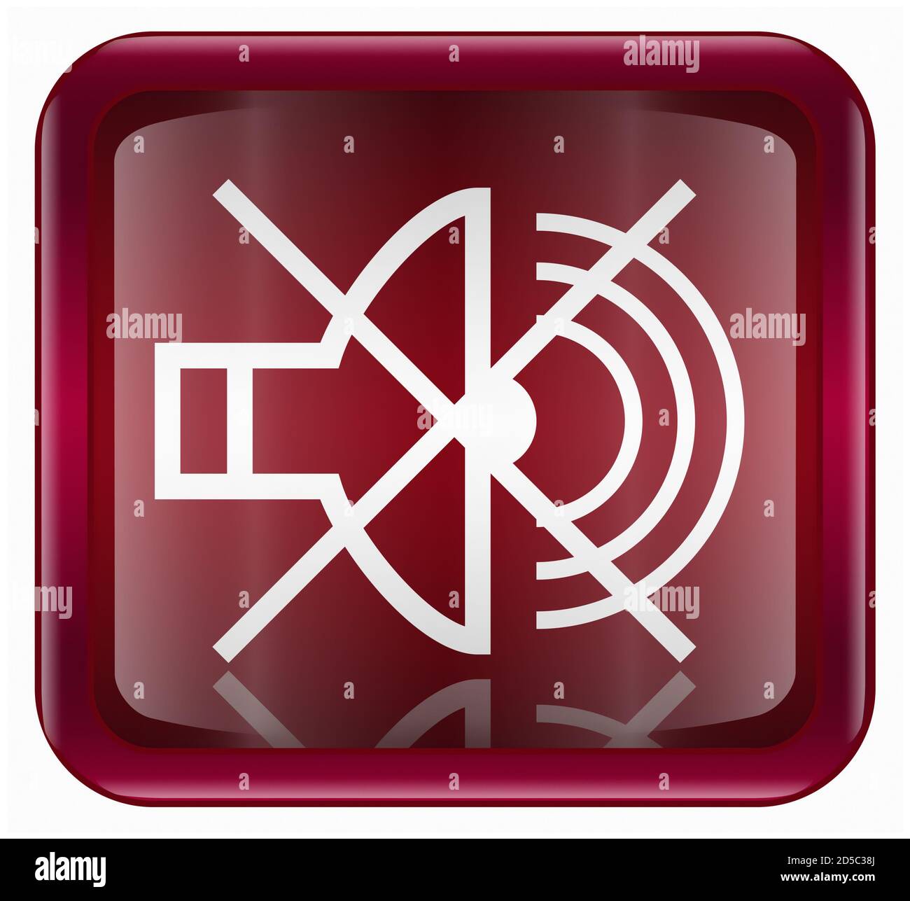 Speaker off icon dark red, isolated on white background Stock Photo - Alamy