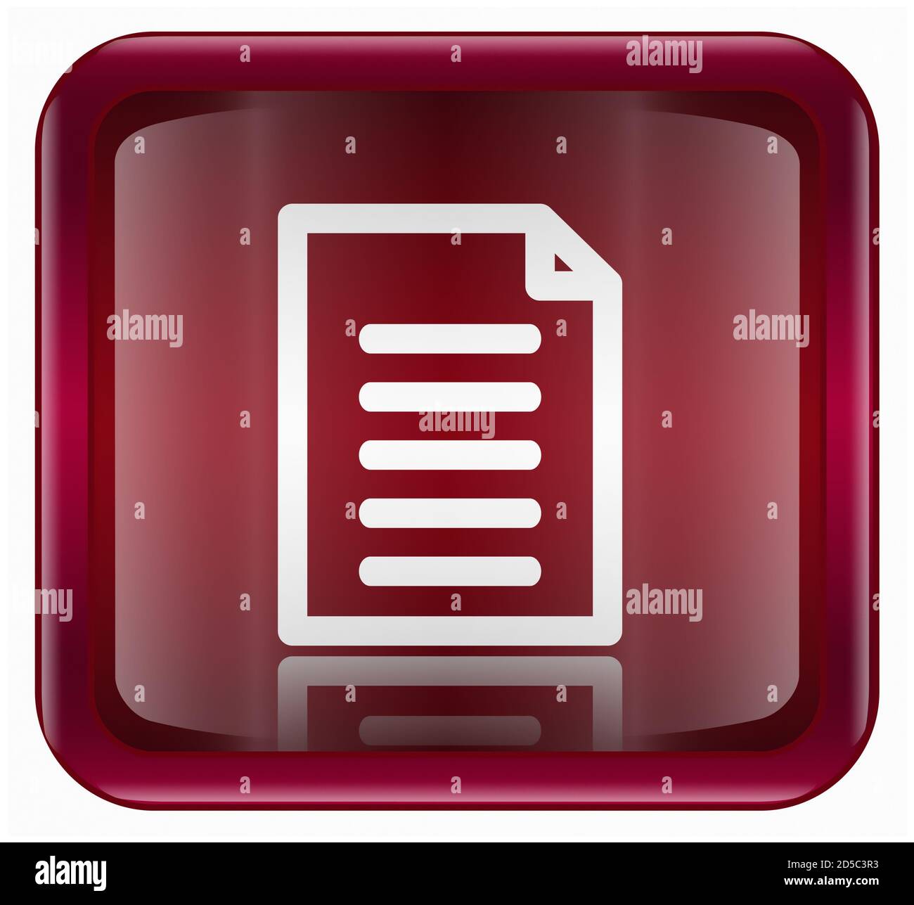 Document icon dark red, isolated on white background Stock Photo - Alamy