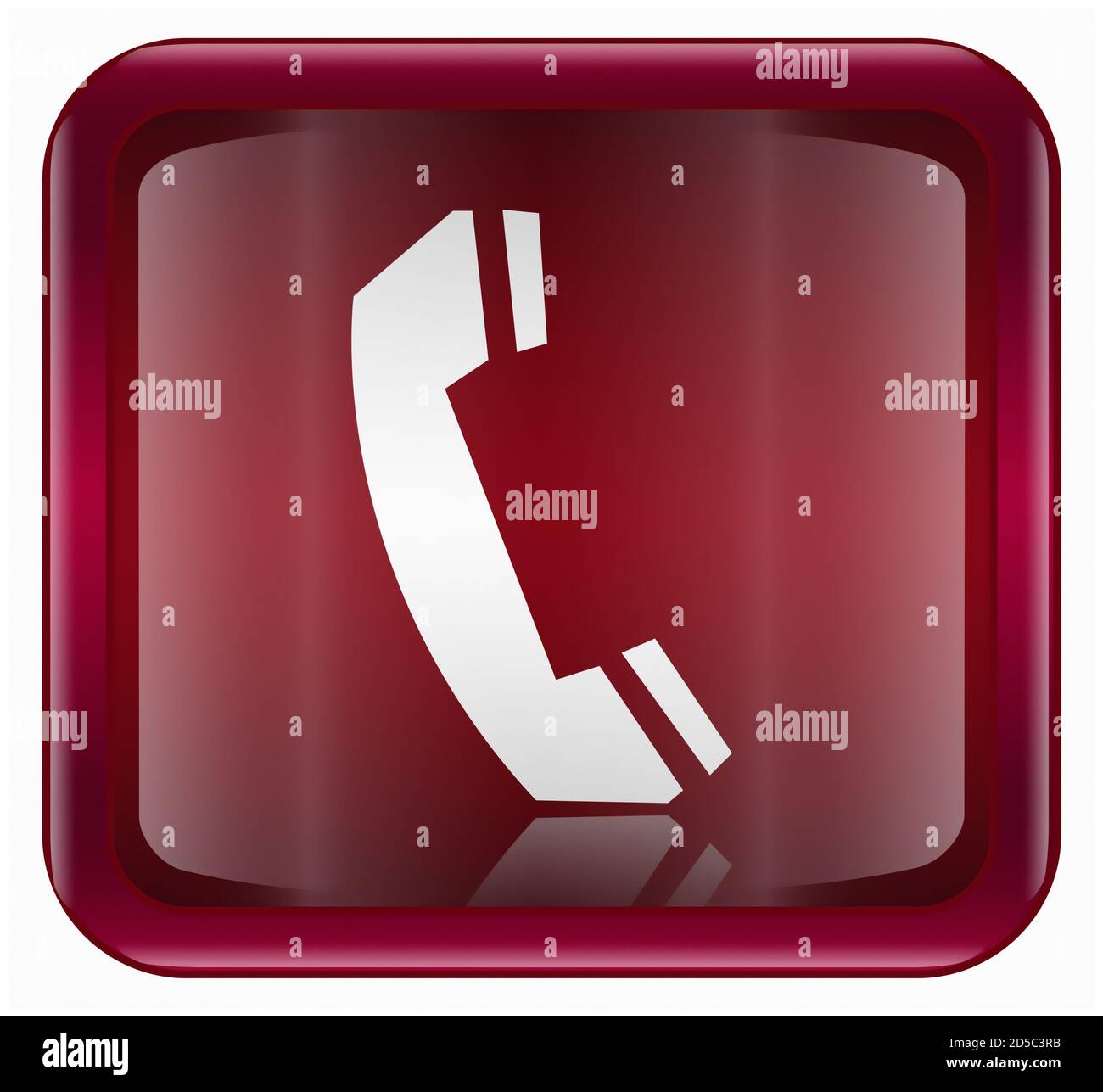 Phone icon dark red, isolated on white background Stock Photo - Alamy
