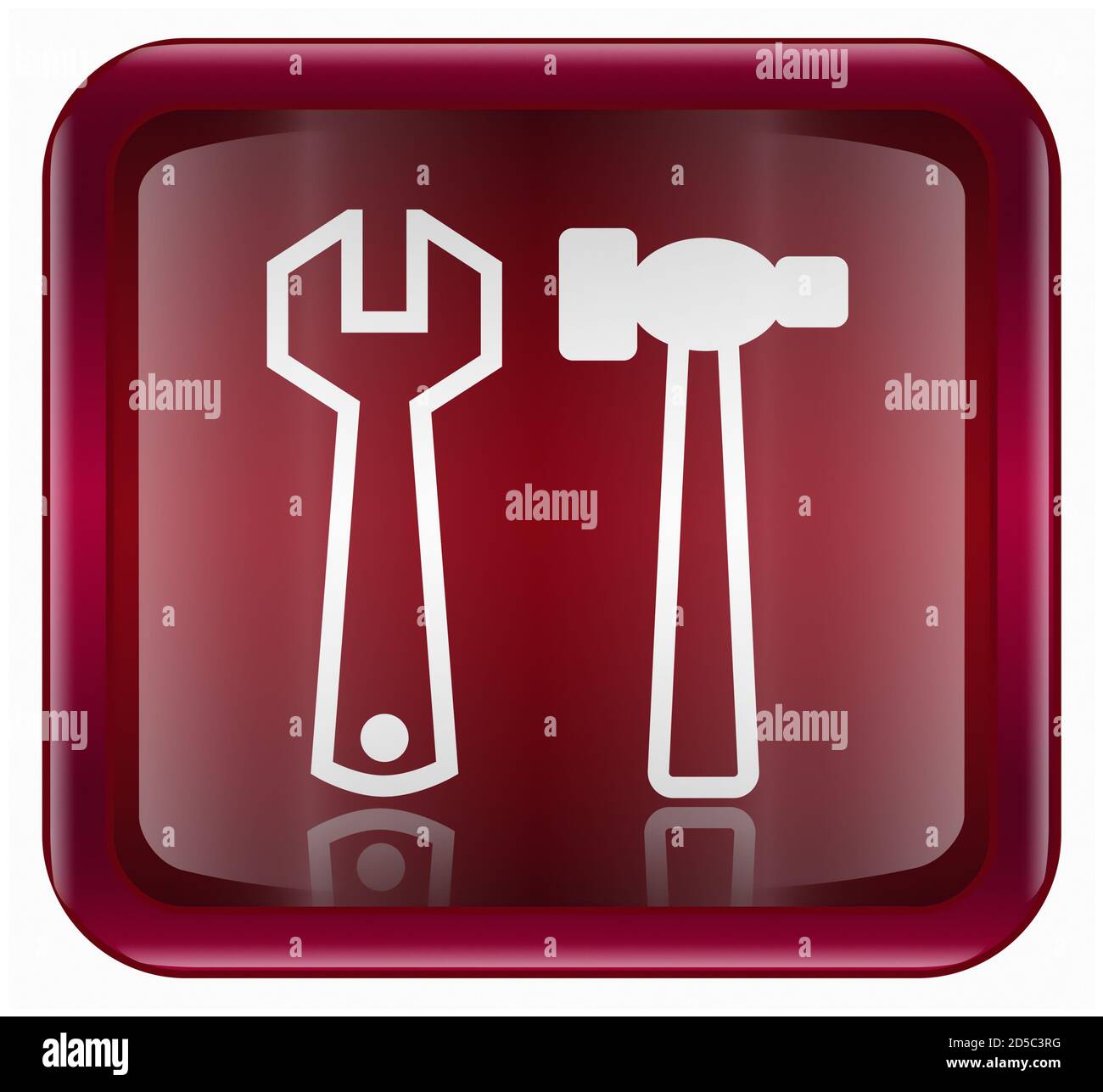 Tools icon dark red, isolated on white background Stock Photo - Alamy