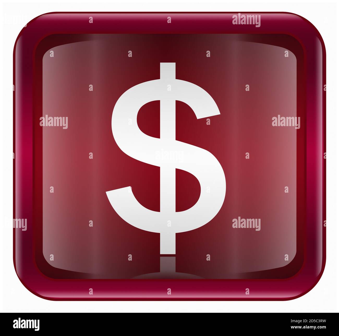 Dollar icon dark red, isolated on white background Stock Photo - Alamy