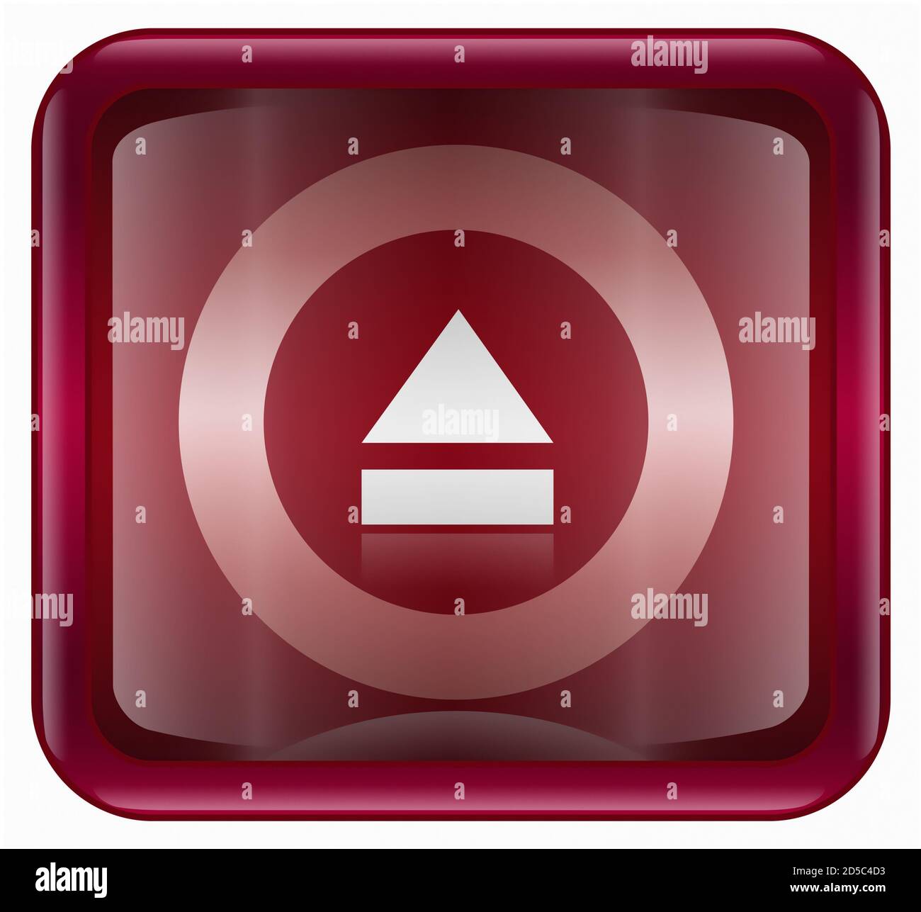 Eject icon dark red, isolated on white background Stock Photo - Alamy