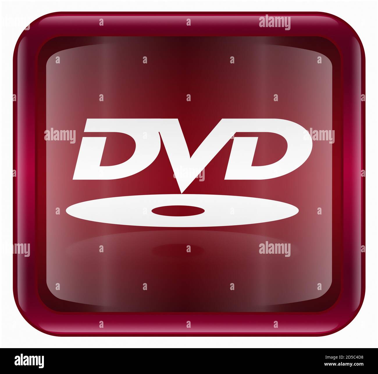 DVD icon dark red, isolated on white background] Stock Photo - Alamy