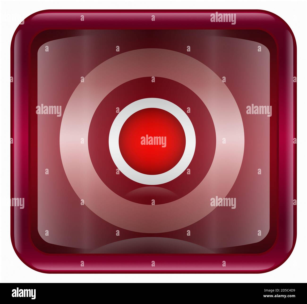 Record icon dark red, isolated on white background Stock Photo - Alamy
