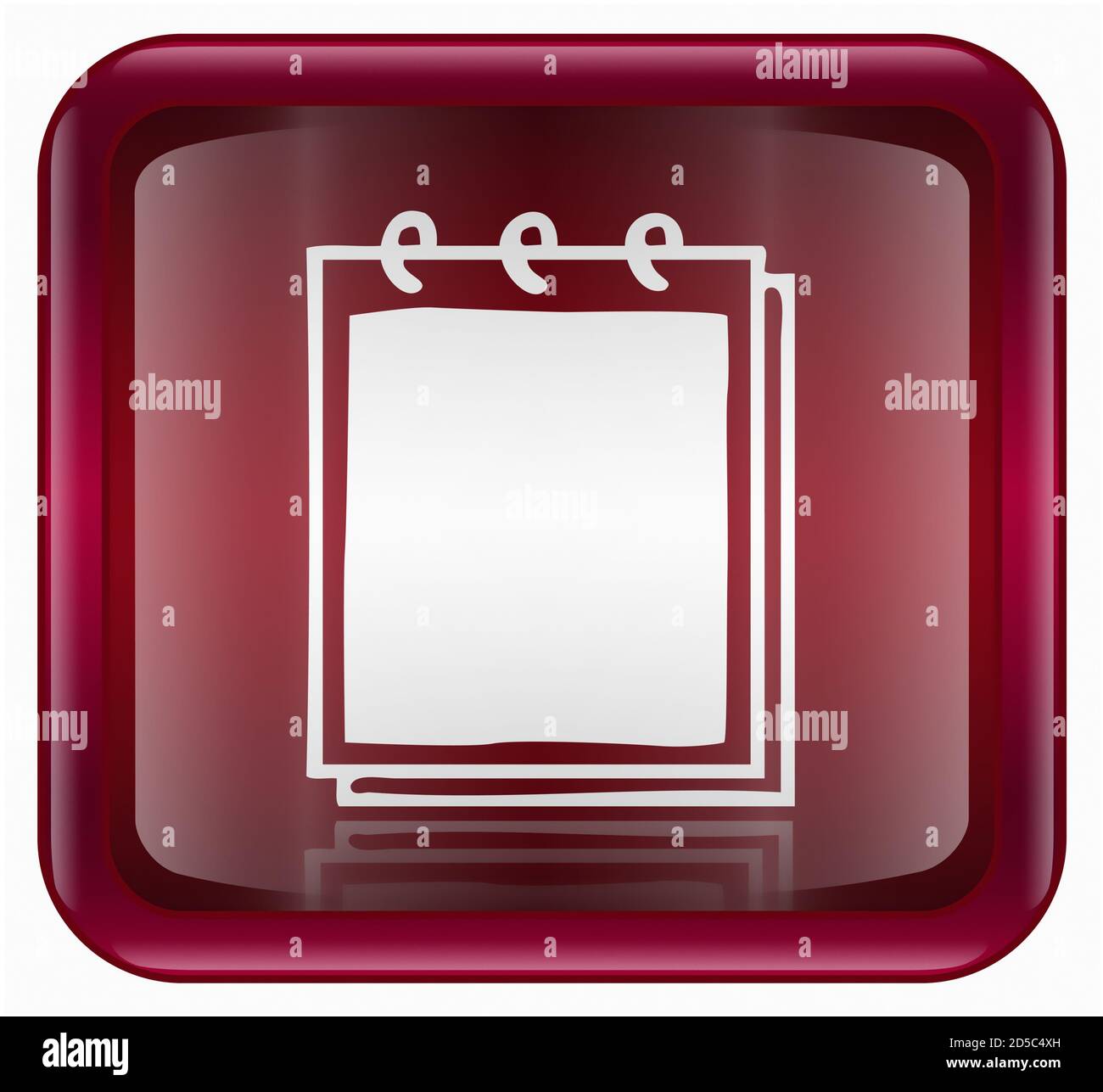 Notebook icon red, isolated on white background Stock Photo - Alamy