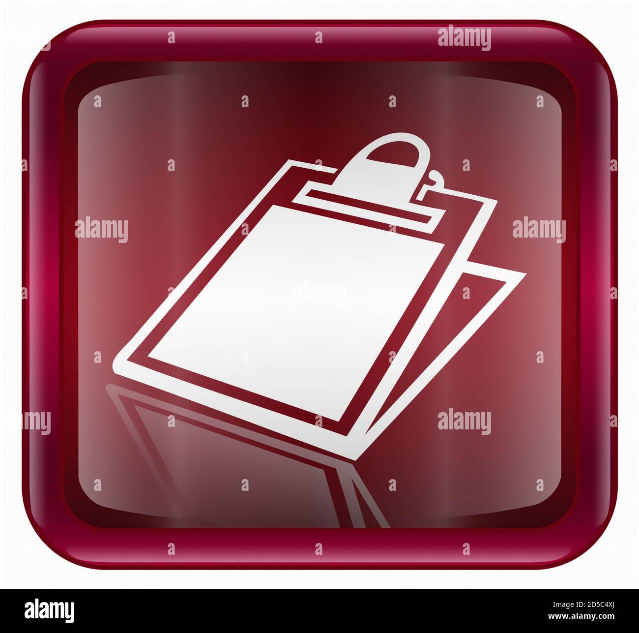 Table icon red, isolated on white background Stock Photo - Alamy