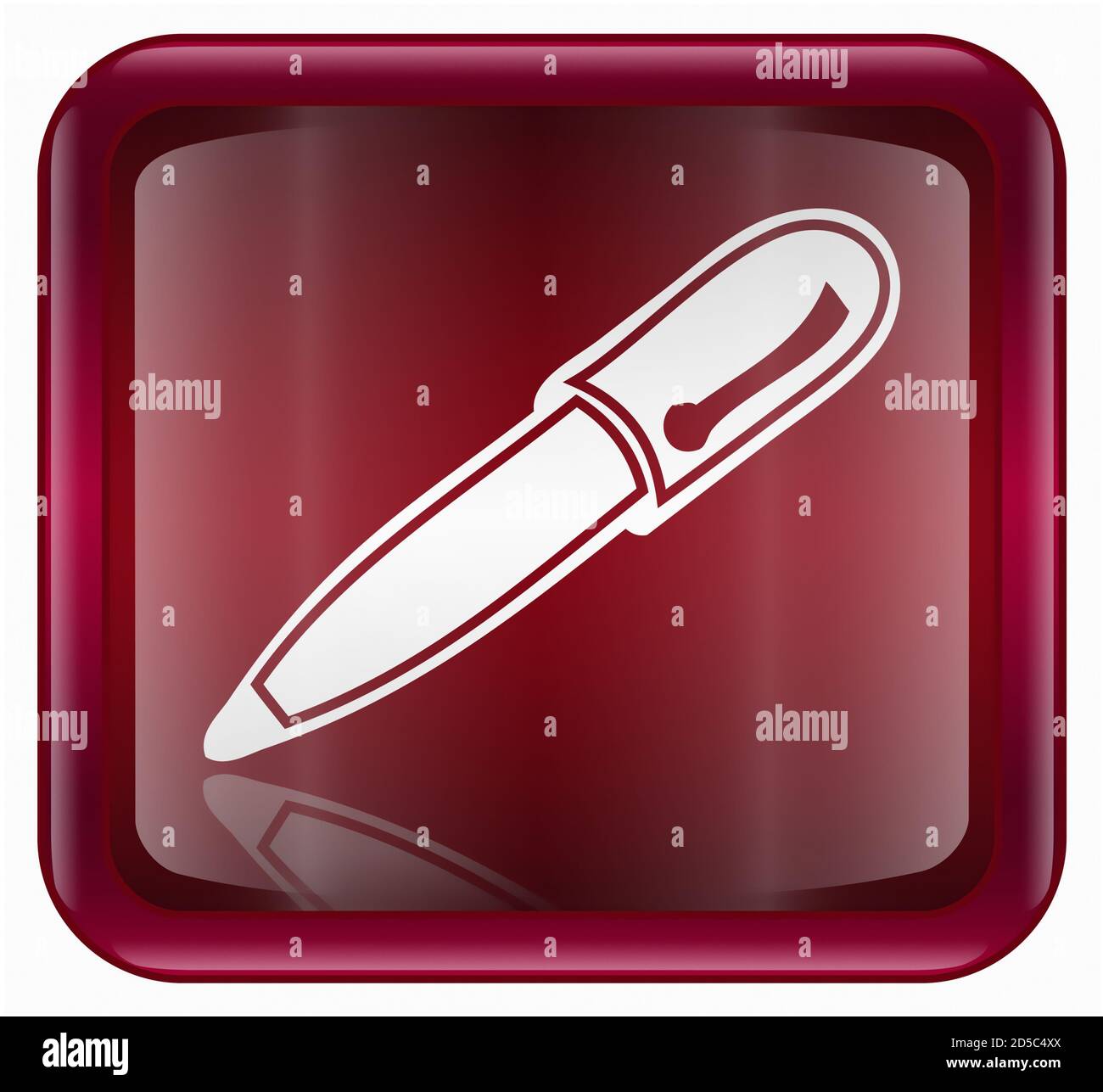 Pen icon red, isolated on white background Stock Photo - Alamy