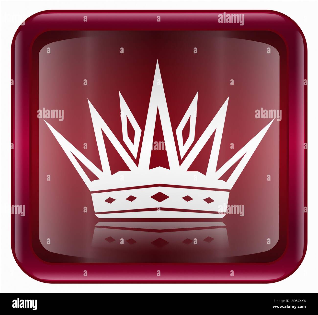 Crown icon red, isolated on white background Stock Photo - Alamy
