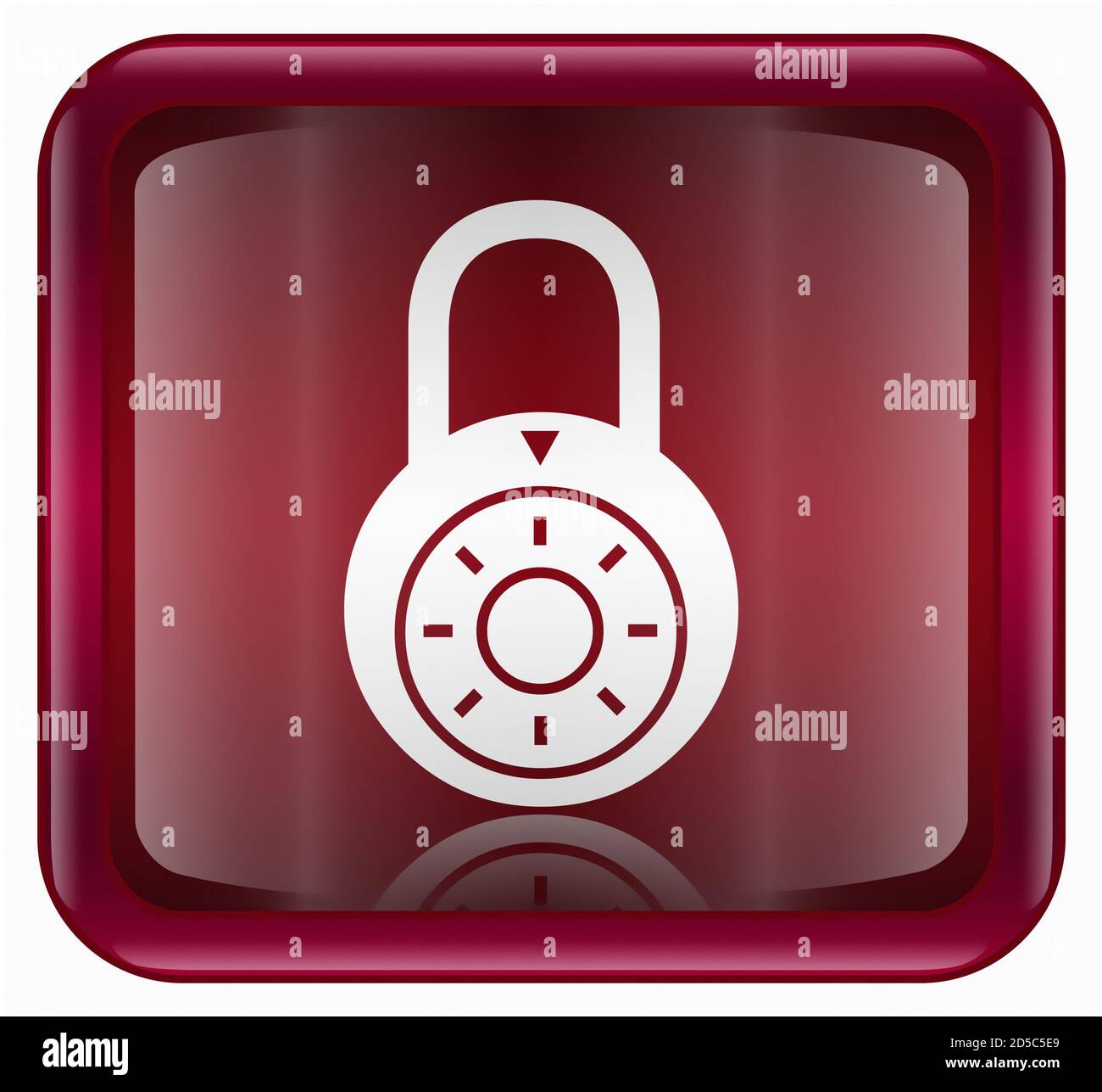 Lock off icon red Stock Photo - Alamy
