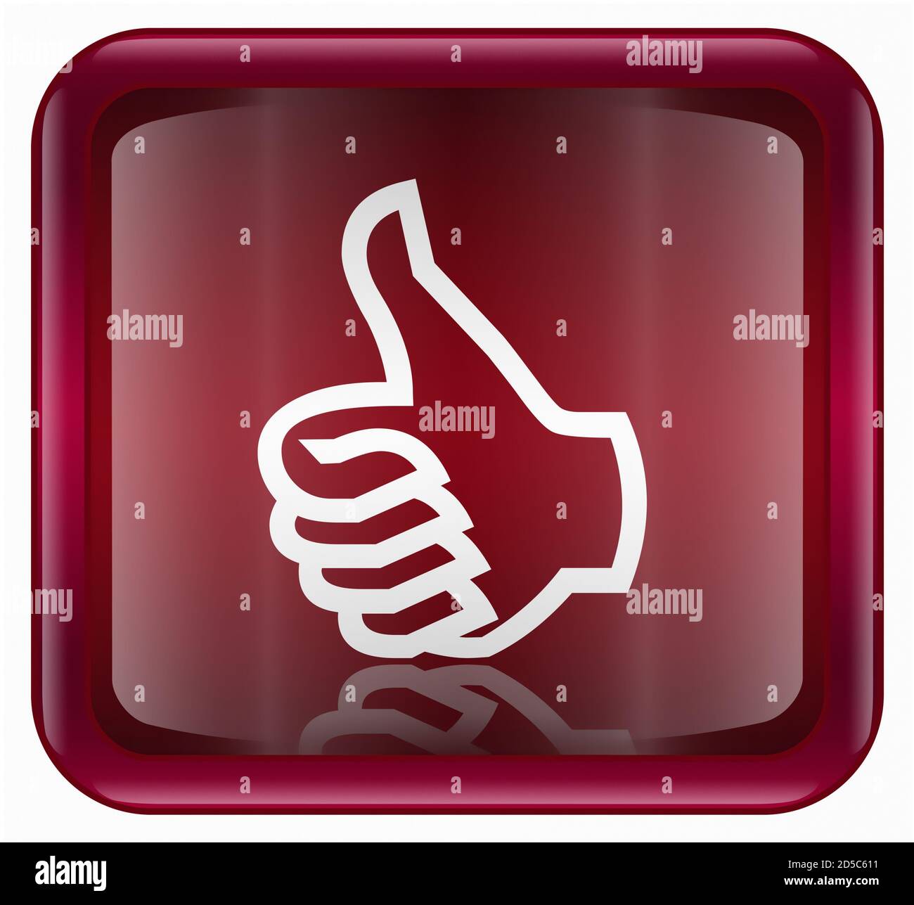 thumb up icon, approval Hand Gesture red, isolated on white background ...