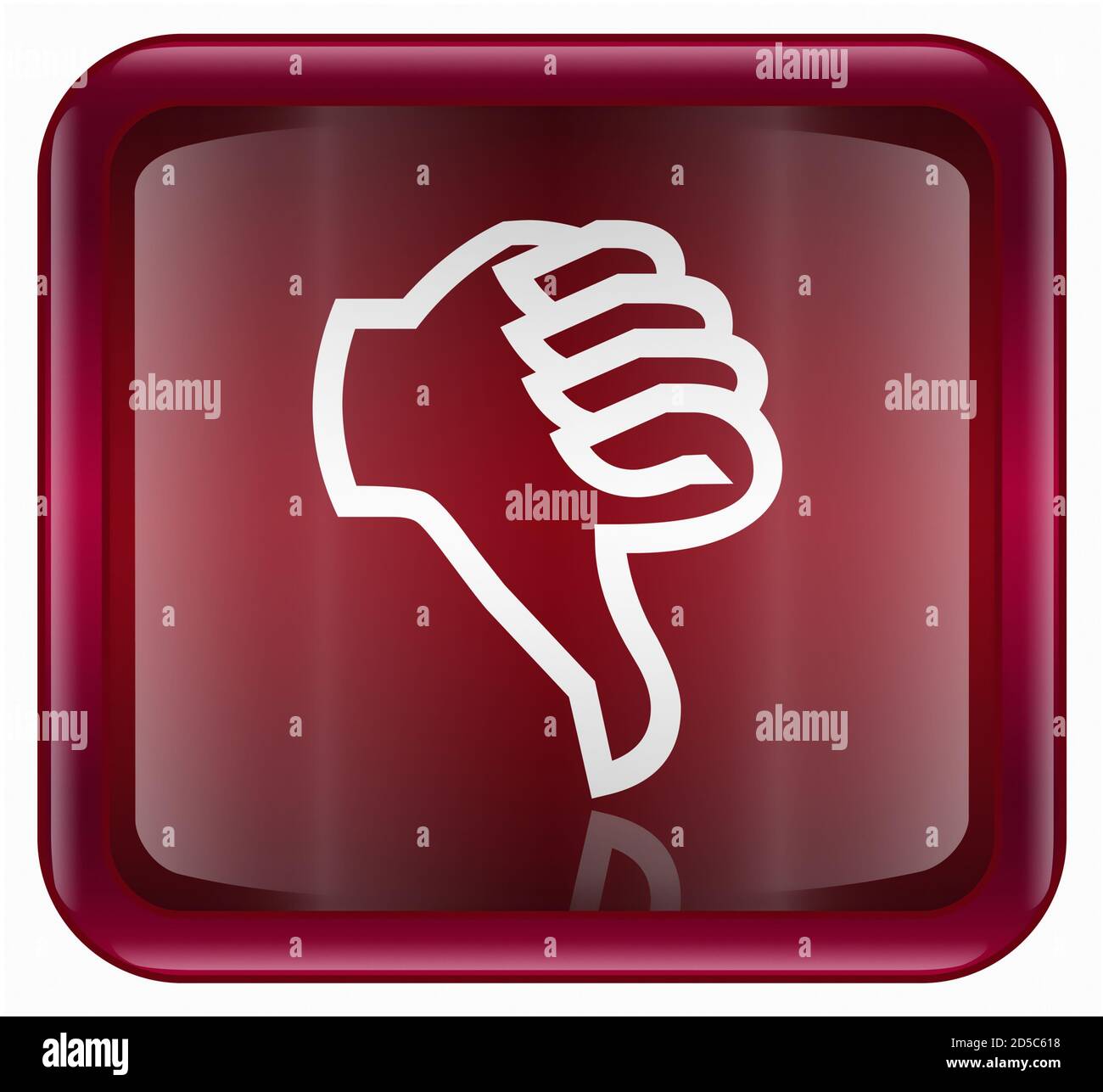 thumb down icon red, isolated on white background Stock Photo - Alamy