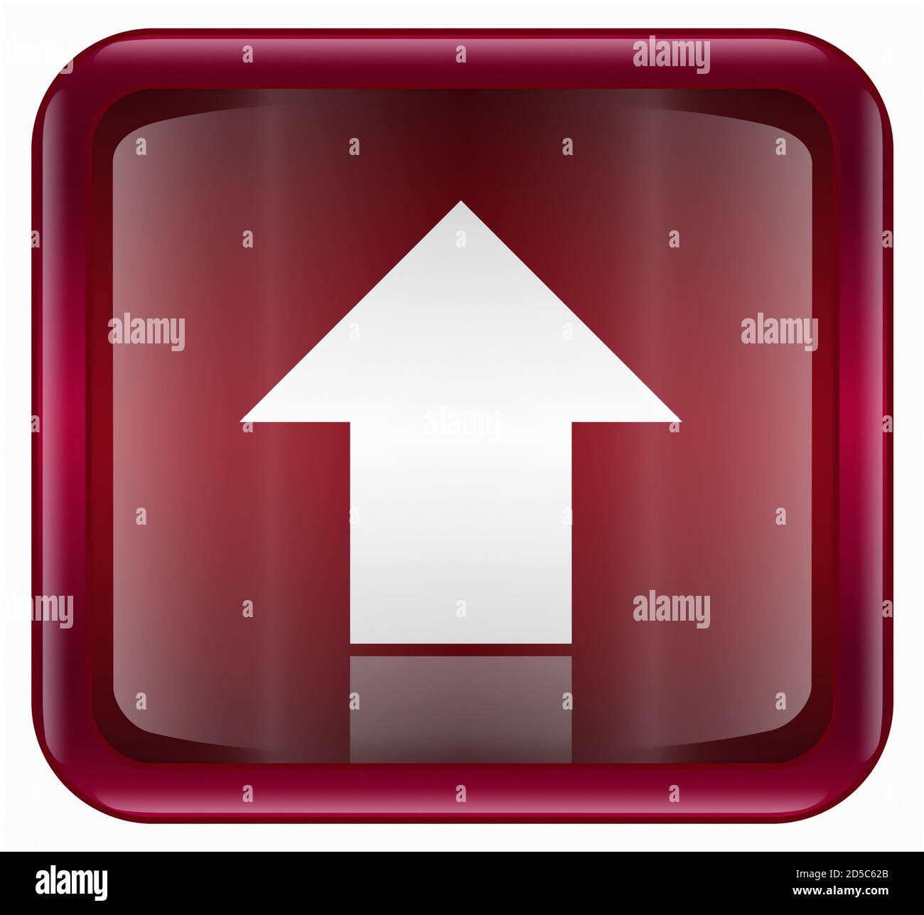 Arrow up icon red, isolated on white background Stock Photo - Alamy