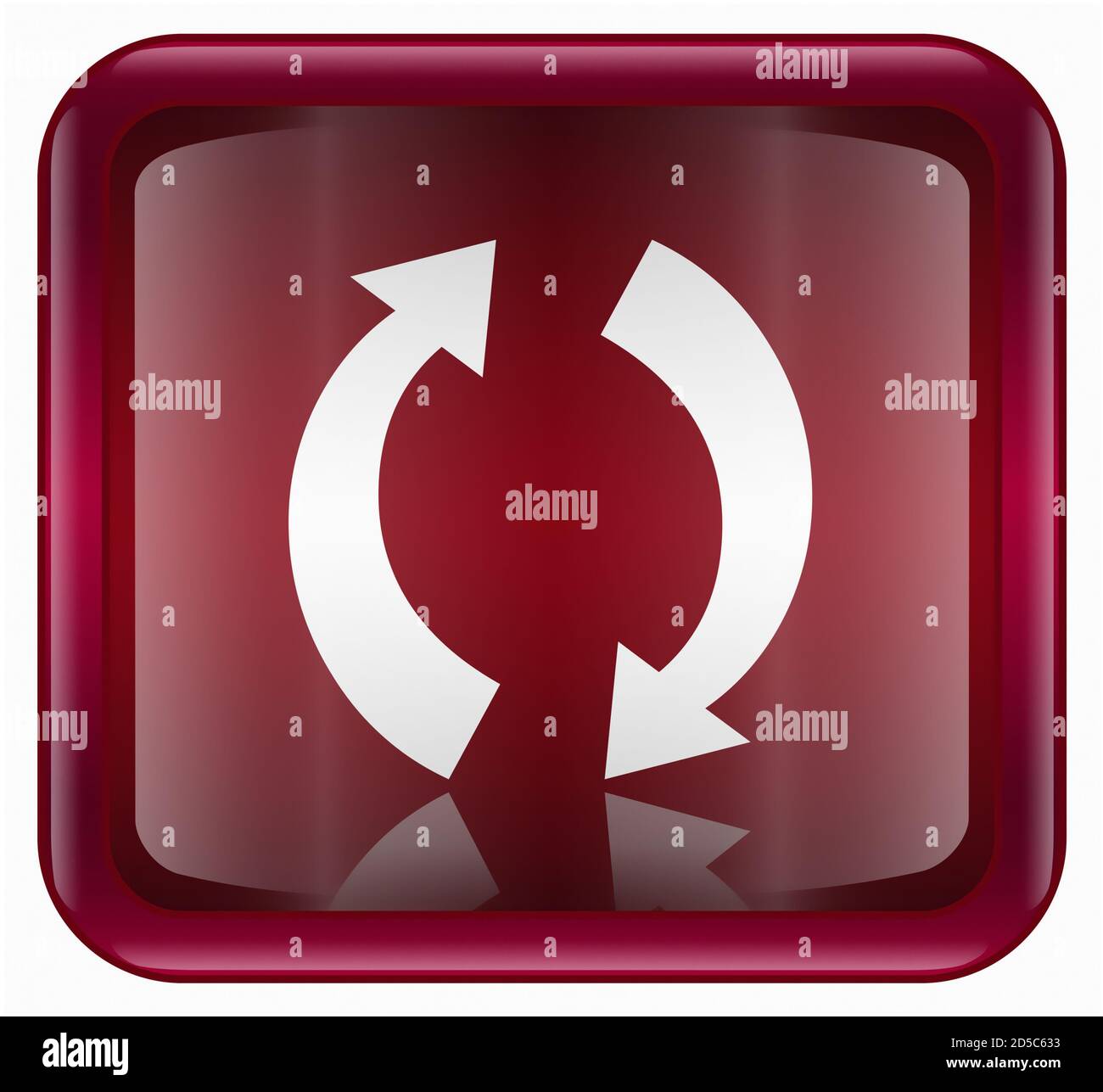 refresh icon red, isolated on white background Stock Photo - Alamy