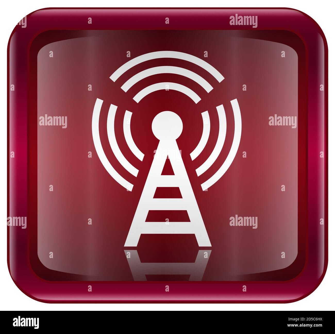 WI-FI tower icon red, isolated on white background Stock Photo - Alamy