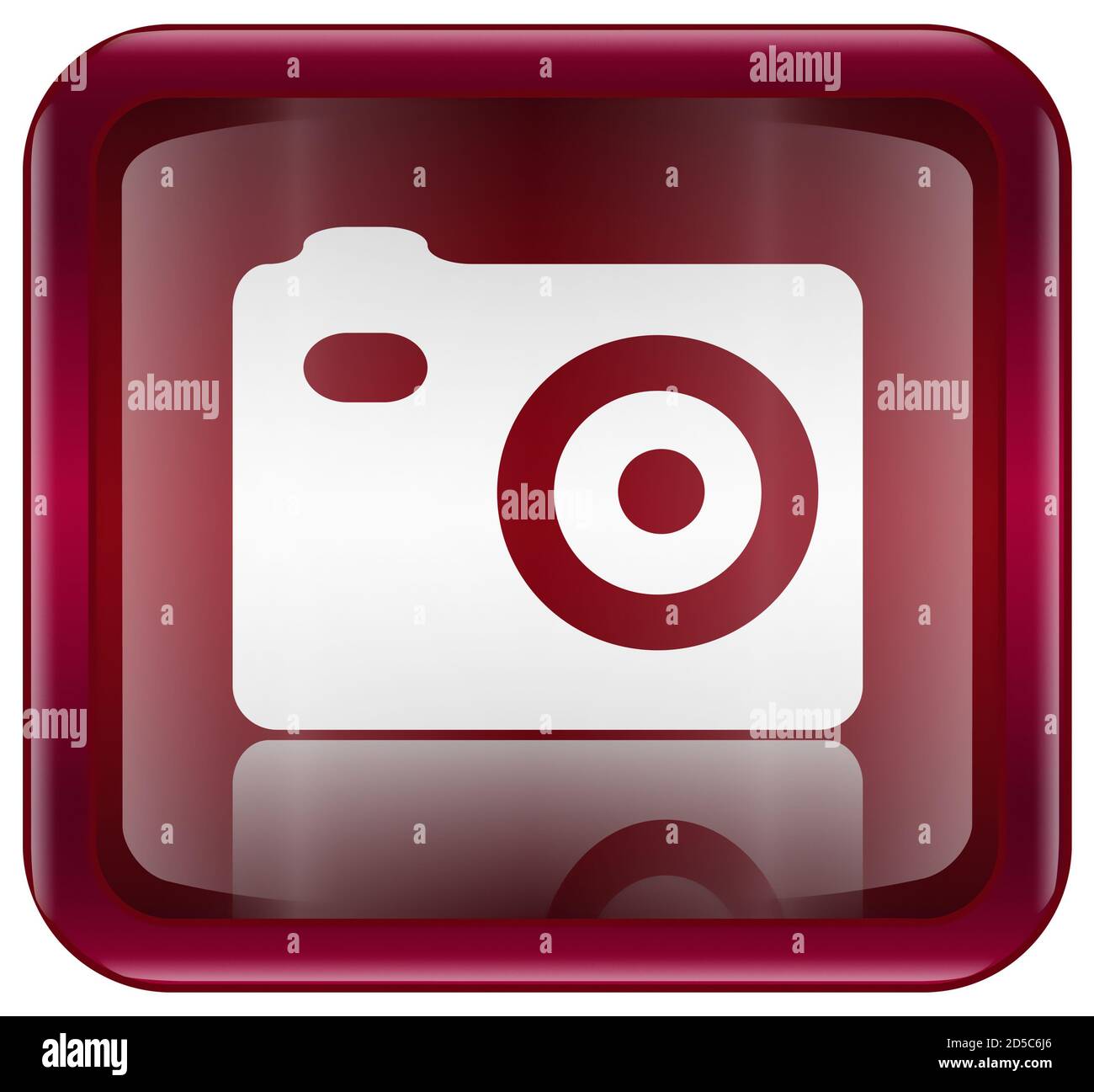 Camera icon red, isolated on white background Stock Photo - Alamy