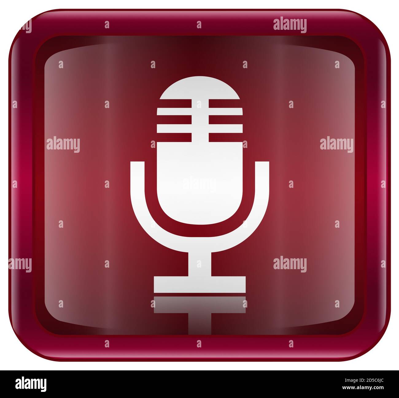 Microphone icon red, isolated on white background Stock Photo - Alamy