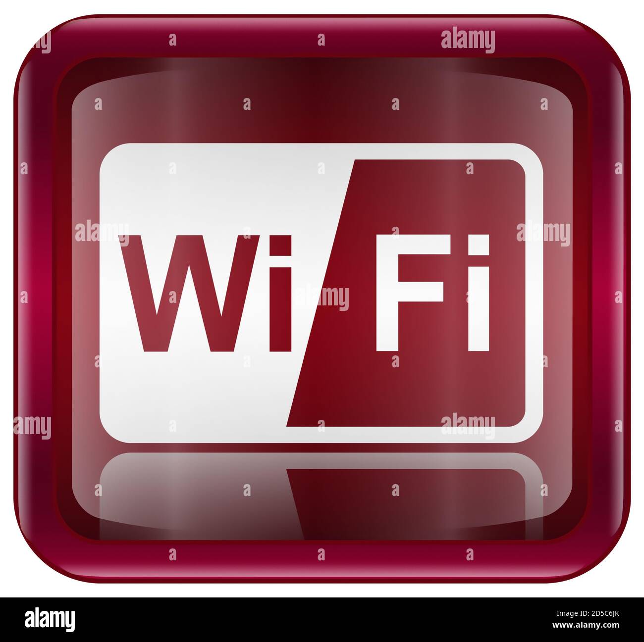 WI-FI icon red, isolated on white background Stock Photo - Alamy
