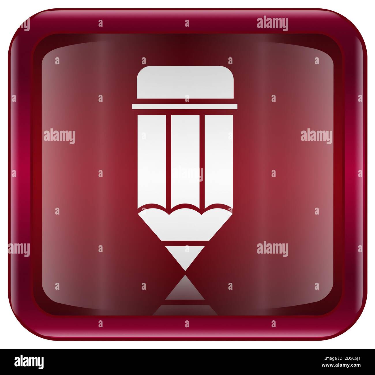 Pencil icon red, isolated on white background Stock Photo - Alamy