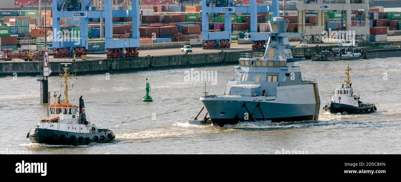Hamburg, Germany. 13th Oct, 2020. The forecastle of the 7th boat of the ...